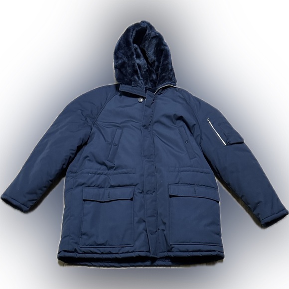 Sears | Jackets & Coats | Vintage Sears Work Leisure Dark Blue Hooded ...